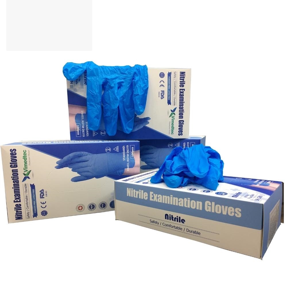 Găng tay cao su y tế 100% Nitrile chất lượng hoa kỳ FDA, Châu Âu EC