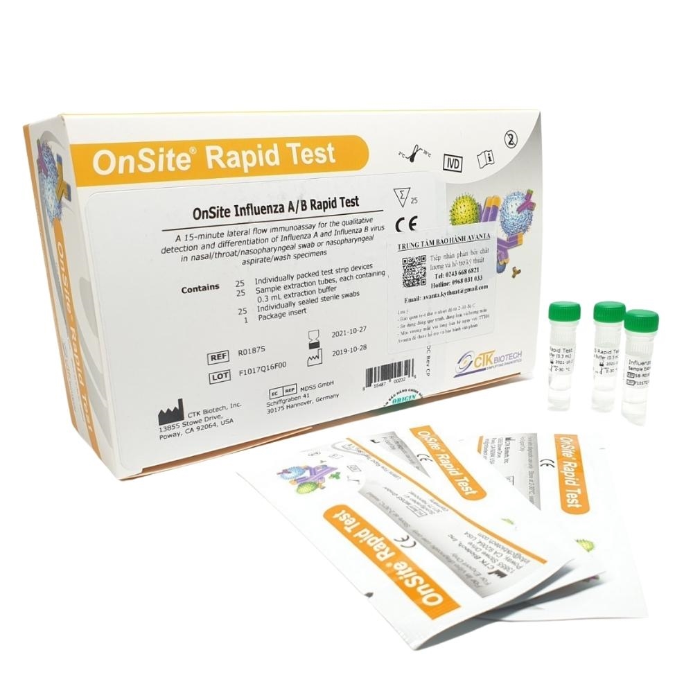 CTK Kit test nhanh phát hiện cúm A/B - OnSite Influenza A/B Rapid Test